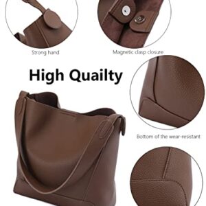 Hobo Purses and Handbags for Women Faux Leather Top Handle Shoulder Crossbody Bag Simplicity Fashion (Brown)