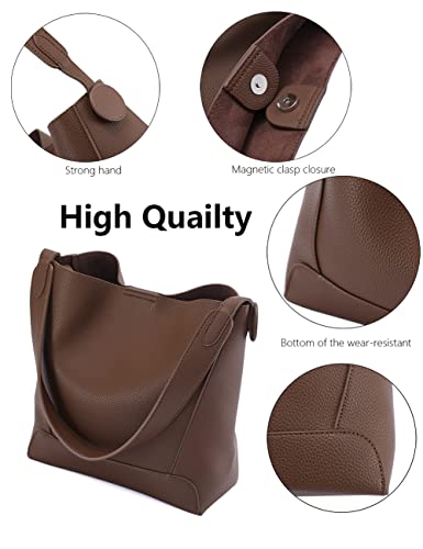 Hobo Purses and Handbags for Women Faux Leather Top Handle Shoulder Crossbody Bag Simplicity Fashion (Brown)