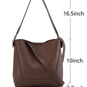 Hobo Purses and Handbags for Women Faux Leather Top Handle Shoulder Crossbody Bag Simplicity Fashion (Brown)