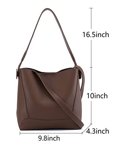 Hobo Purses and Handbags for Women Faux Leather Top Handle Shoulder Crossbody Bag Simplicity Fashion (Brown)