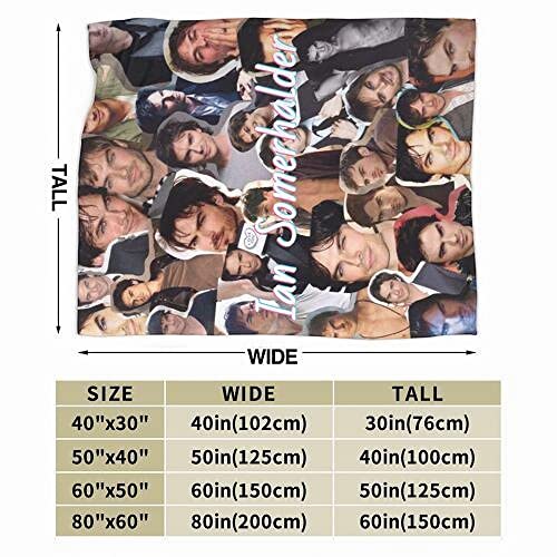 Cute Ian Somerhalder Throw Blanket Super Soft Flannel Air Conditioning Blanket for Halloween Christmas Daily Gift, Suitable for Sofa Bed Car in All Seasons,50×40inch