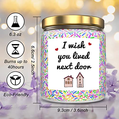 Gifts for Women,Best Friends-I Wish You Lived Next Door Candles Gifts,Friendship Birthday Gift for Sister Mom Coworker Classmate-Going Away Gifts for Friends Moving Gifts for Women