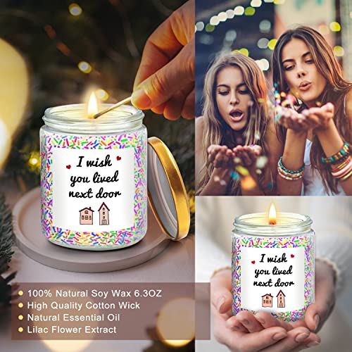 Gifts for Women,Best Friends-I Wish You Lived Next Door Candles Gifts,Friendship Birthday Gift for Sister Mom Coworker Classmate-Going Away Gifts for Friends Moving Gifts for Women