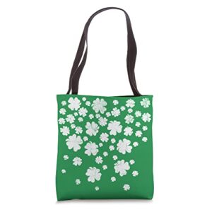 quatrefoil clovers cute vintage shamrock saint patricks day tote bag