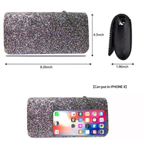 sioglam Rhinestone Evening Clutch Sparkling Diamonated Purse for Women Girls Prom Cocktail Party Wedding Night Out Bag