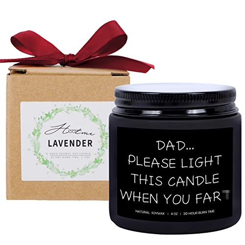 Gifts for Dad from Daughter Son Kids, Funny Birthday Fathers Day Christmas Gifts for Dad Step Dad Father in Law Bonus Dad Daddy, Lavender Scented Candle Gifts for Men