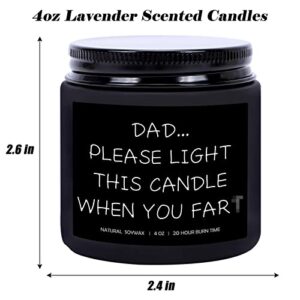 Gifts for Dad from Daughter Son Kids, Funny Birthday Fathers Day Christmas Gifts for Dad Step Dad Father in Law Bonus Dad Daddy, Lavender Scented Candle Gifts for Men