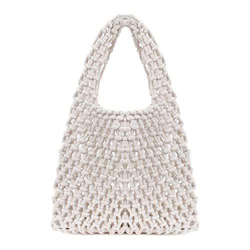 Naimo Straw Beach Bag Large Woven Rattan Shoulder Bag Fishing Net Handbag Cotton Rope Tote Summer Crochet Hobo Bag