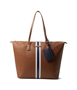 tommy hilfiger graham ii tote w/hangoff-pebble pvc cognac one size