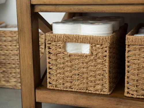 StorageWorks Round Paper Rope Storage Baskets