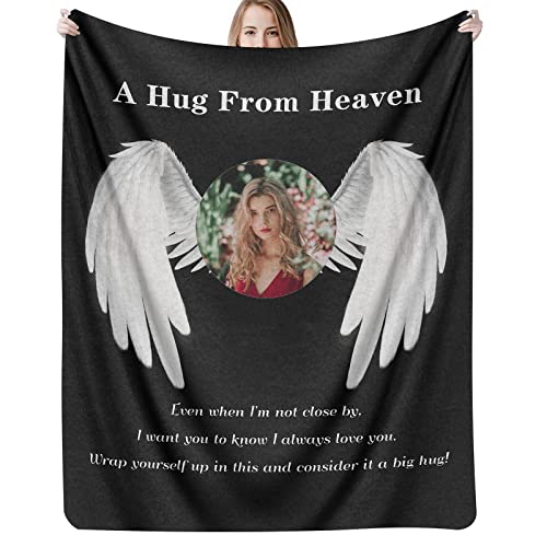 Purefly Personalized Memorial Blanket with Pictures in Loving Memory Custom Photo Blanket for Loss of Dad Mom Grandma Grandpa Son Daughter, Sympathy Gift, Remembrance Gift, Memory Gifts (Style1)