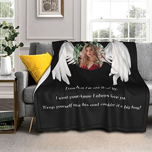 Purefly Personalized Memorial Blanket with Pictures in Loving Memory Custom Photo Blanket for Loss of Dad Mom Grandma Grandpa Son Daughter, Sympathy Gift, Remembrance Gift, Memory Gifts (Style1)