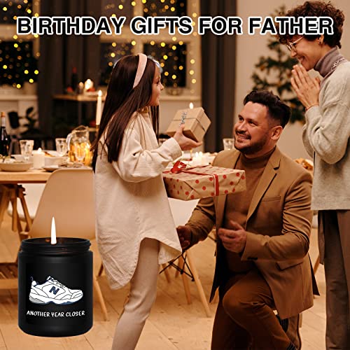 Birthday Gifts for Men- Another Year Closer Soy Candle, 30th 40th 50th 60th 70th Happy Birthday Gift for Father,Grandfather, Brother,Coworker,Uncle,Husband,Friend, w/Fresh Citrus Scent 50 Hr Burn