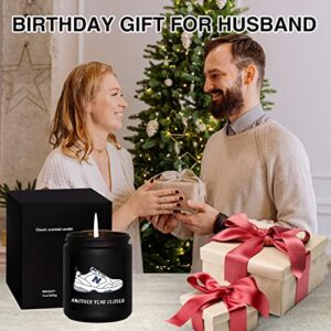 Birthday Gifts for Men- Another Year Closer Soy Candle, 30th 40th 50th 60th 70th Happy Birthday Gift for Father,Grandfather, Brother,Coworker,Uncle,Husband,Friend, w/Fresh Citrus Scent 50 Hr Burn