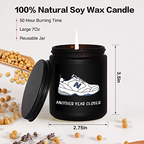 Birthday Gifts for Men- Another Year Closer Soy Candle, 30th 40th 50th 60th 70th Happy Birthday Gift for Father,Grandfather, Brother,Coworker,Uncle,Husband,Friend, w/Fresh Citrus Scent 50 Hr Burn