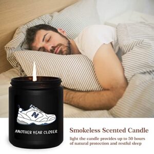 Birthday Gifts for Men- Another Year Closer Soy Candle, 30th 40th 50th 60th 70th Happy Birthday Gift for Father,Grandfather, Brother,Coworker,Uncle,Husband,Friend, w/Fresh Citrus Scent 50 Hr Burn