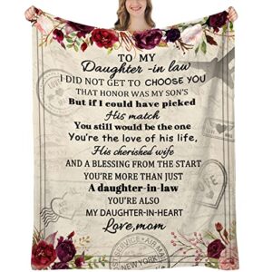 tucvhox daughter in law gifts blanket, gifts for daughter in-law birthday, daughter in law gifts for wedding day, daughter in law birthday gifts, present for women daughter in law throw 60″x50″