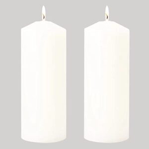 hosvot 2 packs 3×8 white pillar candle, large pillar candles, tall candles, unscented pillar candles for wedding, church, festival, restaurant, home decoration