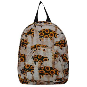 NGIL Mini Canvas Backpack Purse for Women Casual Lightweight Small Daypack for Girls (Sunflower Pig- Black)