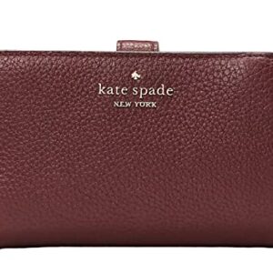 Kate Spade New York Leila Medium Compact Bifold Wallet Leather In Gold / Cherrywood