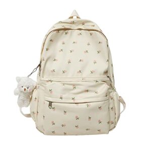 cute kawaii backpack floral backpack for school coquette aesthetic backpack rucksack for women girls back to school supplies coquette school bag