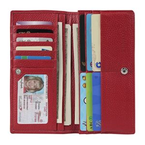 ft funtor ultra slim wallet for women rfid blocking credit card holder clutch bifold leather