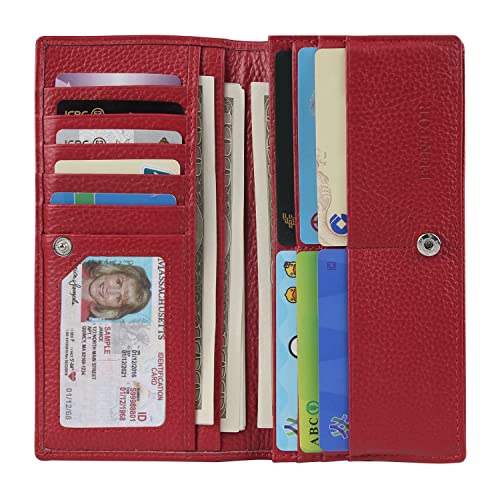 FT FUNTOR Ultra Slim Wallet for Women RFID Blocking Credit Card Holder Clutch Bifold Leather