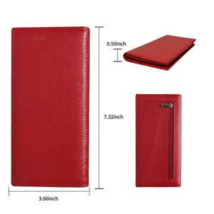 FT FUNTOR Ultra Slim Wallet for Women RFID Blocking Credit Card Holder Clutch Bifold Leather