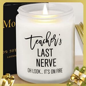 teacher appreciation gifts – teacher gifts – teacher’s last nerve candle – thank you gift bulk present for graduation retired teachers thanksgiving appreciation week