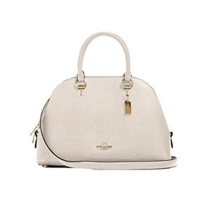 coach women’s katy satchel in crossgrain leather (chalk)