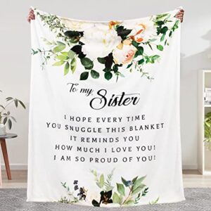 sister gifts blanket, sister birthday gifts from sister, brother, unique birthday gifts for sister from sister, sister, sister birthday gifts soft throw blanket 60″x50″