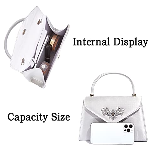 ZWI-player Women's Evening Purse Handbag Clutch Purse Bag with Crystal drill for Dance Wedding Party,Cocktail Prom Handbags