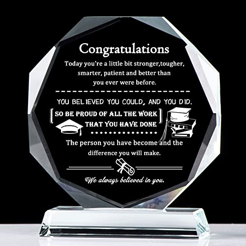 Movdyka Graduation Gifts for Her Him Cool, High School College 2023 Graduation Gifts for Her, Congratulations Inspirational Glass Keepsake for Masters PHD Degree