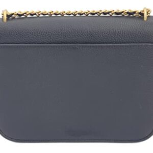 Tory Burch 138724 Britten Pebbled Black Leather With Gold Hardware Medium Women's Adjustable Shoulder Bag