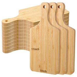 12 pcs thicken bamboo cutting board bulk personalized wood chopping board customized laser engraving blanks serving board for wedding mother’s day housewarming gift (paddle)