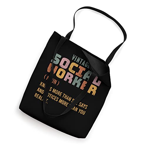 Funny Vintage Social Worker Definition - Social Work Women Tote Bag