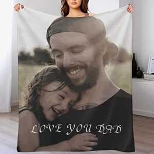 byxhuc custom throw blanket, costume blanket with pictures gifts blankets for men dad husband, customized photo blankets with photos love you dad birthday anniversary 30″ * 40″