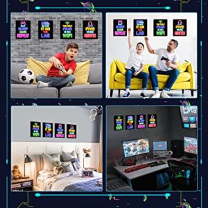 Drsoum Video Game Room Decor for Boys - Gaming Wall Art - Neon Gaming Room Decor - Game Poster FRAMED 8"x10" - Gamer Wall Decor - Teenage Boy Room Decor