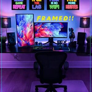 Drsoum Video Game Room Decor for Boys - Gaming Wall Art - Neon Gaming Room Decor - Game Poster FRAMED 8"x10" - Gamer Wall Decor - Teenage Boy Room Decor