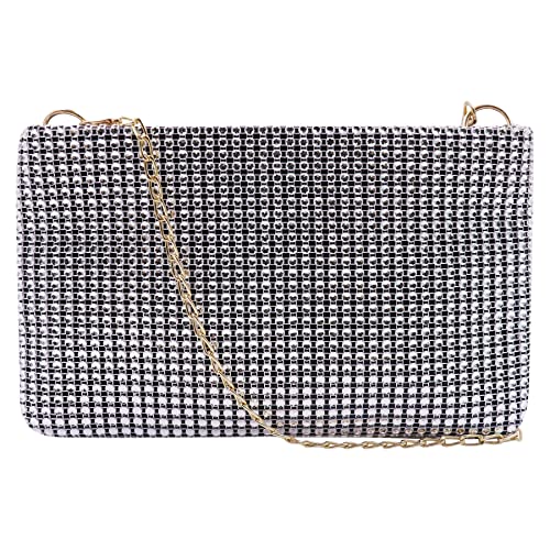 Caviotess Bling Rhinestone Evening Bag for Women Crystal Crossbody Bag Clutch Purse for Party Wedding