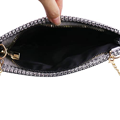 Caviotess Bling Rhinestone Evening Bag for Women Crystal Crossbody Bag Clutch Purse for Party Wedding