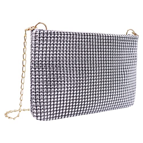 Caviotess Bling Rhinestone Evening Bag for Women Crystal Crossbody Bag Clutch Purse for Party Wedding