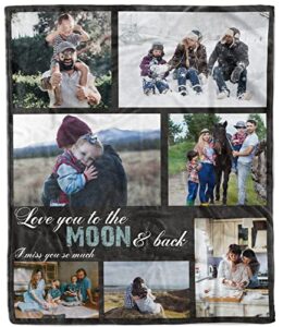 launchigo customized photo blanket – collage blanket with text. make your own fleece throw blanket. gift for anniversary, thanksgiving, birthday & christmas. (photo blanket 22, 50″x60″)