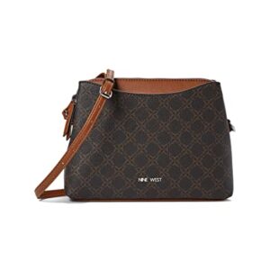 Nine West Calandra Mini Dome Crossbody Brown Logo One Size