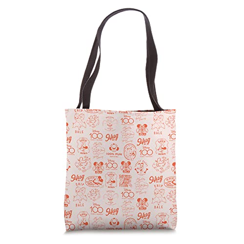 Disney 100 Logo Disney Characters Hugs and Happy Faces D100 Tote Bag