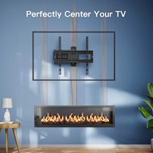 PERLESMITH Floating Wall Mounted Shelf Double AV Shelf & PERLESMITH TV Wall Mount Swivel Tilt for 32-55 inch