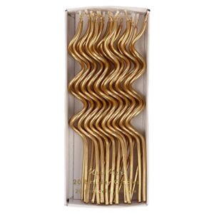 Meri Meri Gold Swirly Candles (Pack of 20)