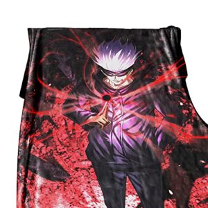 Gojo Satoru Anime Fleece Blanket,Jujutsu Kaisen Manga Ultra Soft Throw Blanket for Couch 80x60 inches