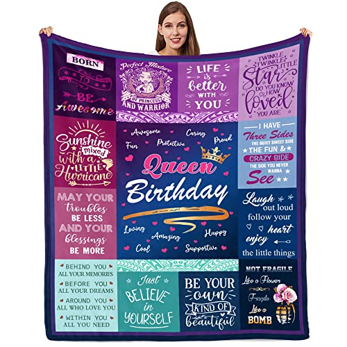 Birthday Gifts For Women - 50"x60" Throw Blanket, Daughter/Grandma/Mom Birthday Gifts, Birthday Gifts For Wife Girlfriend, Birthday Gift For Women, Womens Birthday Gifts, Birthday Decorations Blankets