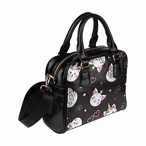 InterestPrint Cute Funny Cat Unicorn Womens Casual Bag Shoulder Satchel Bag Handbag